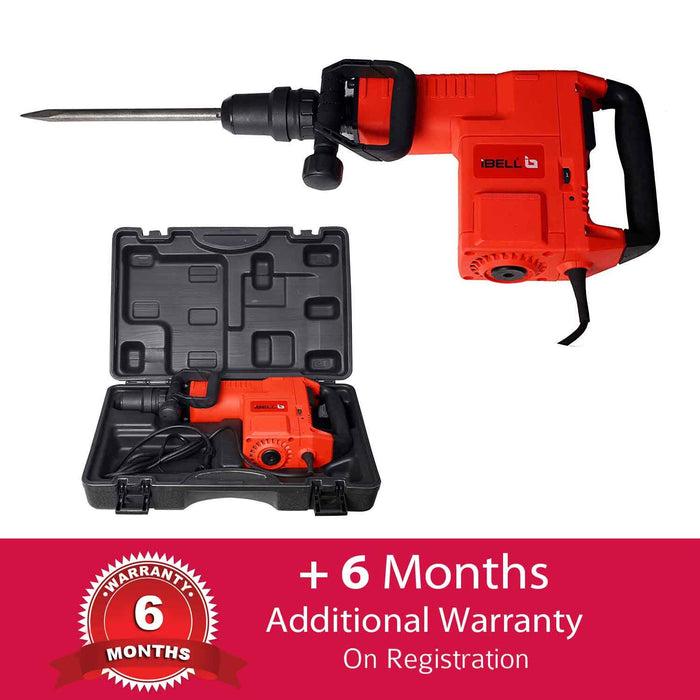 iBELL Demolition Hammer, IBL DH45-66,1500W,900-1890 RPM,220V,50 HZ,11 ...