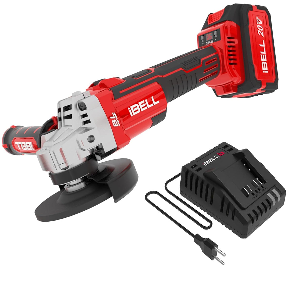 IBELL One Power Series Cordless Angle Grinder Brushless BA20-25 20V 85 ...