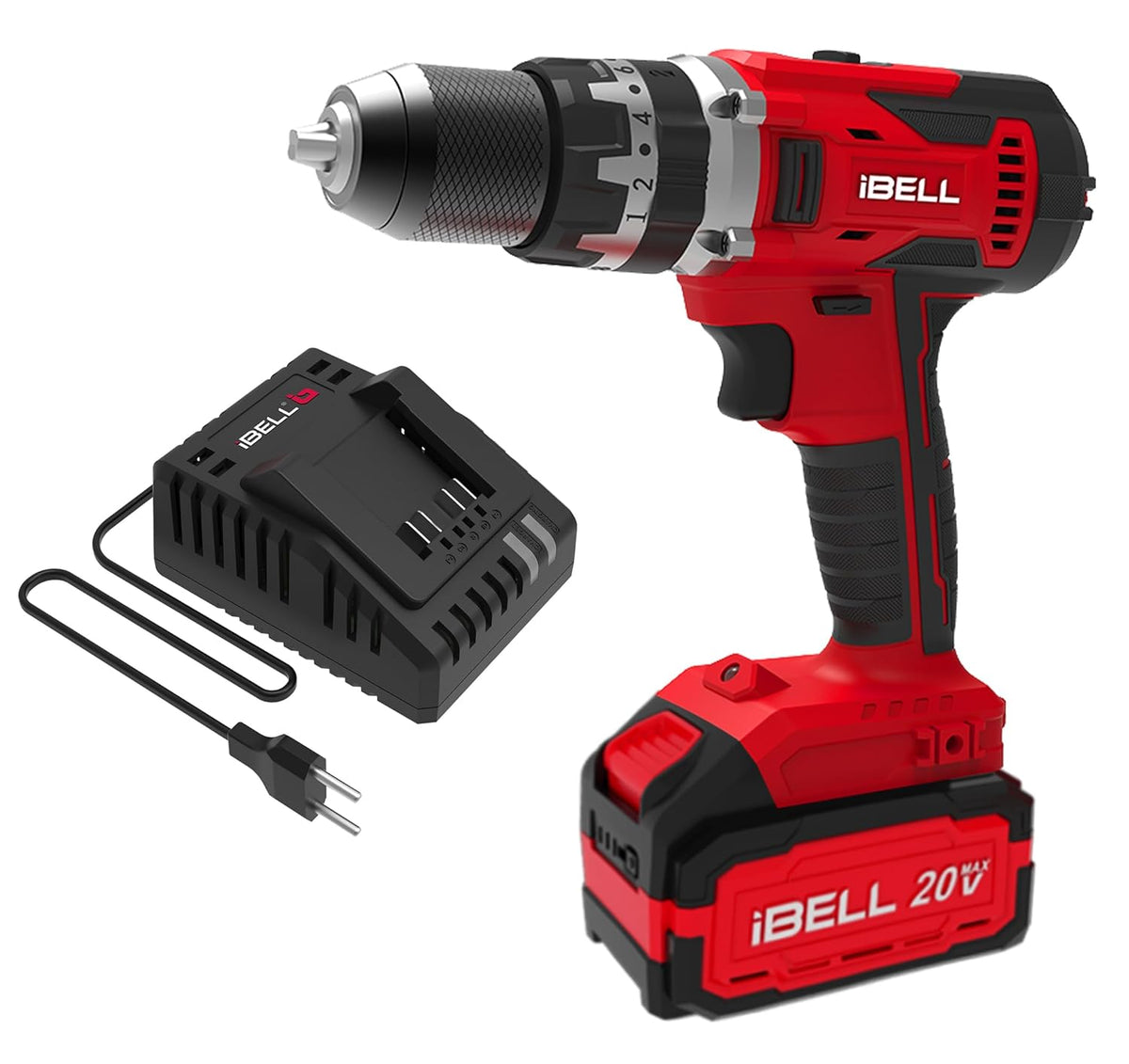 IBELL One Power Series Cordless Impact Drill CD20-55 20V 55Nm 4Ah Batt ...