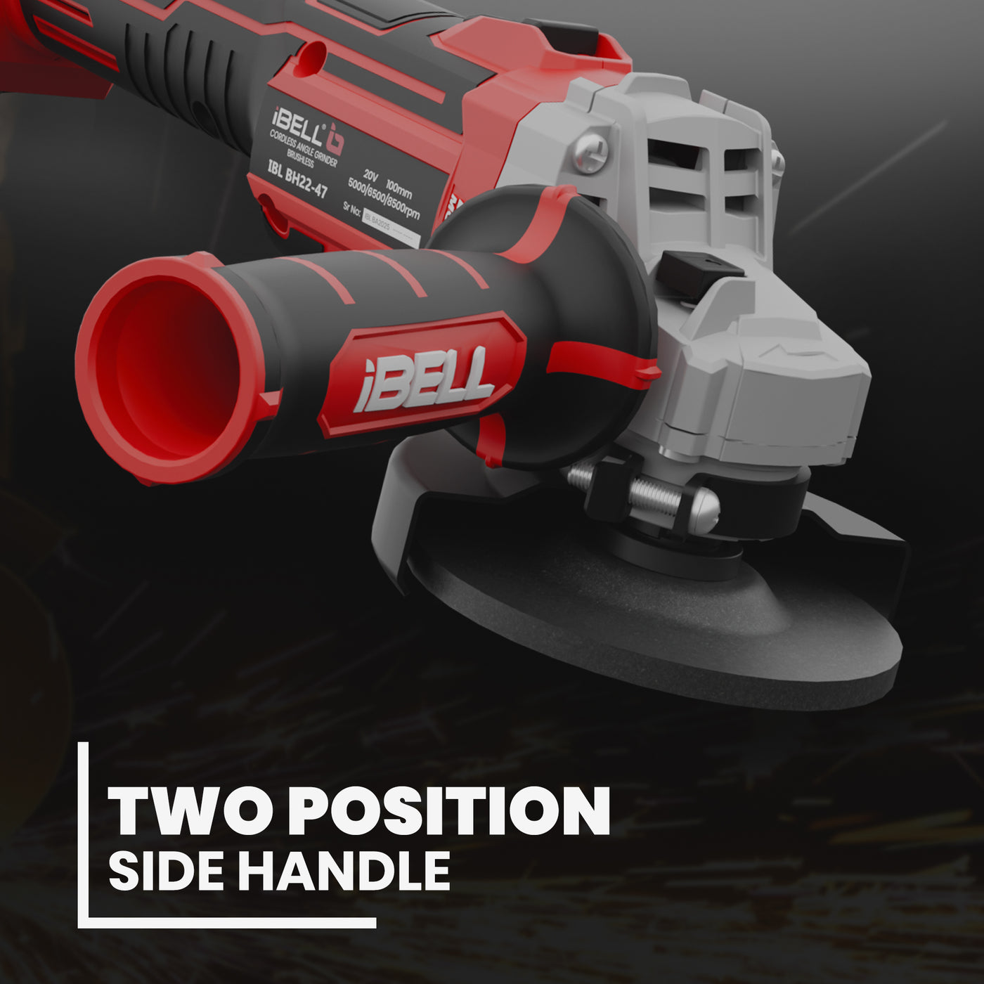 iBell BA20-25 Cordless Angle Grinder Brushless|20V Max|100mm/4inch Dis ...