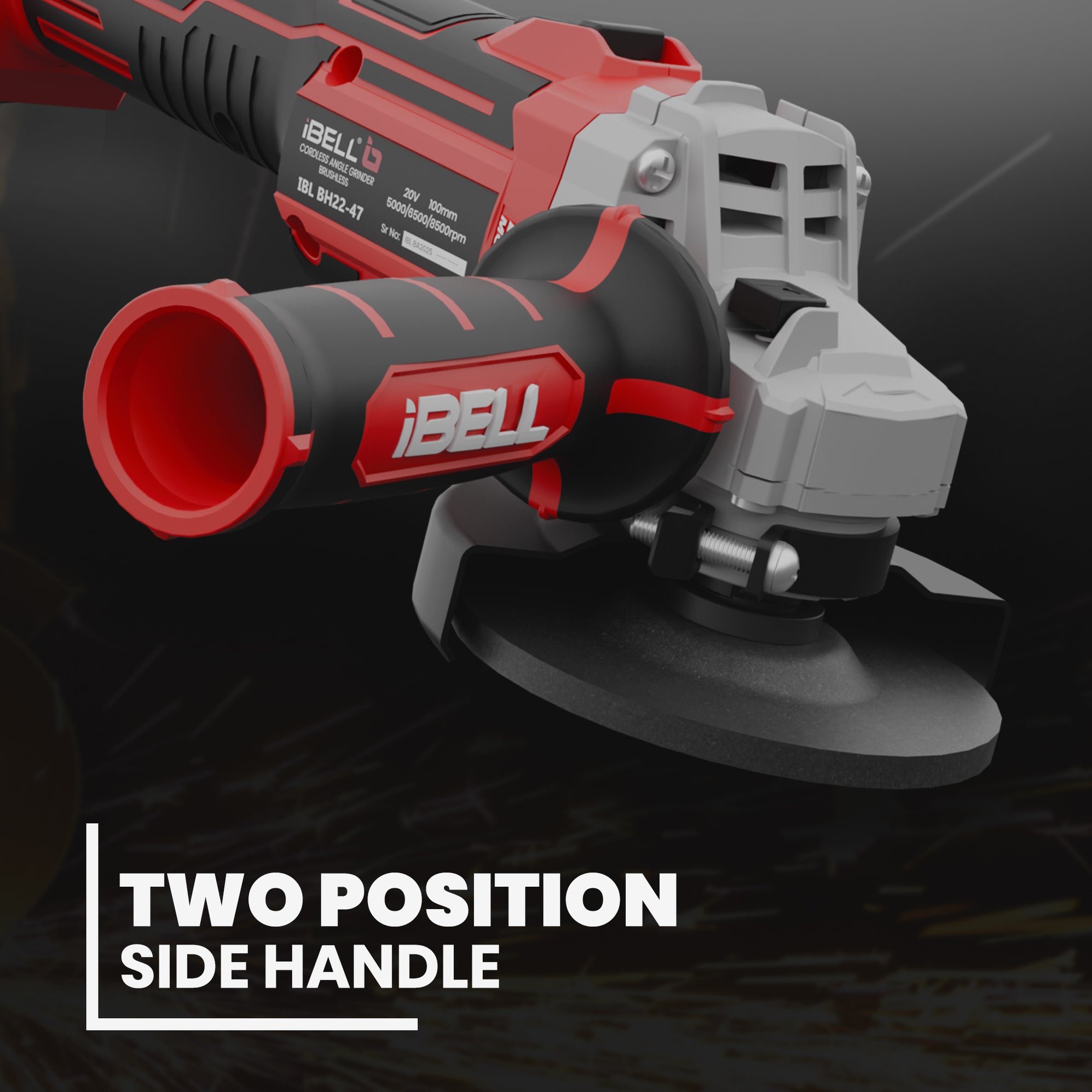 iBell BA20-25 Cordless Angle Grinder Brushless|20V Max|100mm/4inch Dis ...