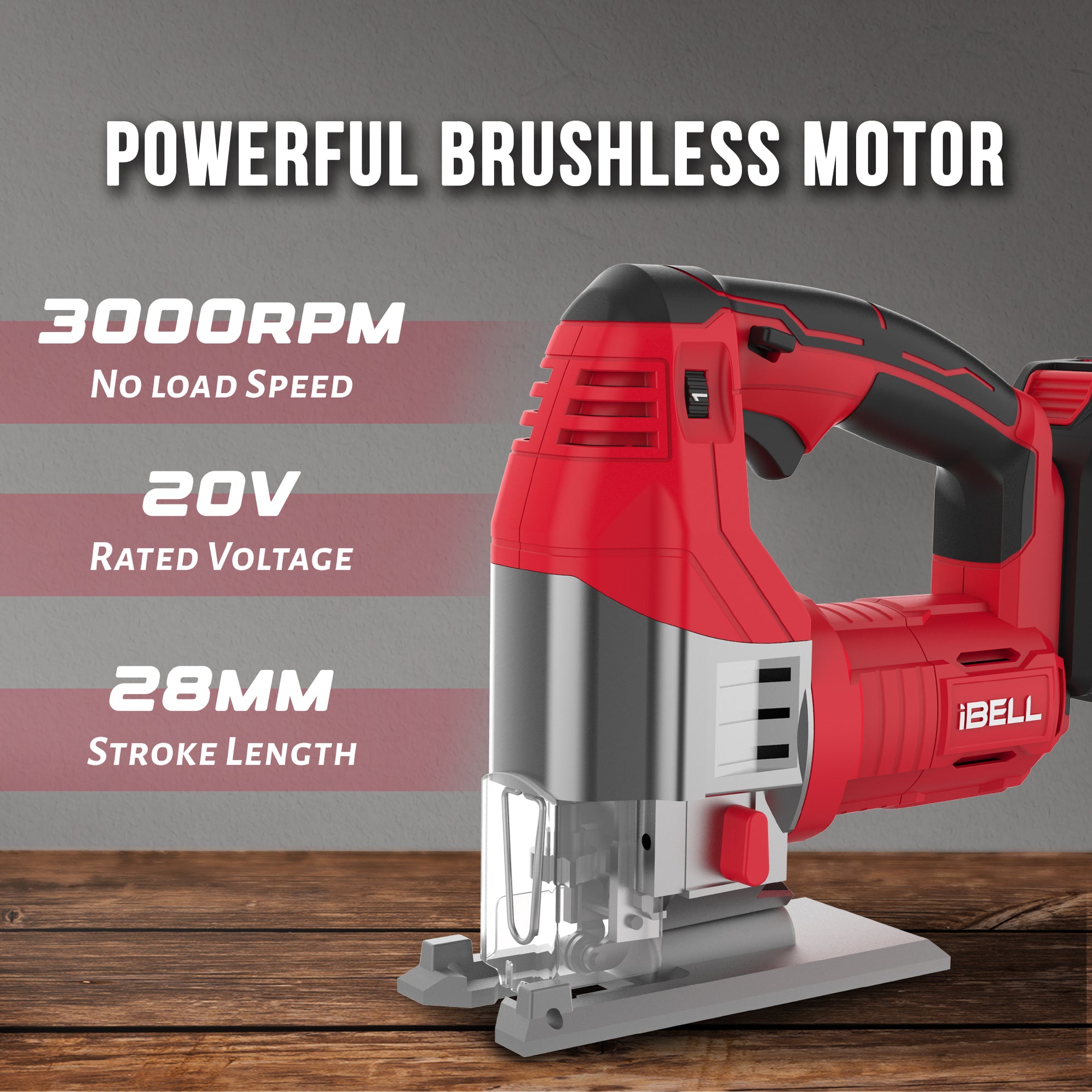 IBELL One Power Series BJ29-65 Cordless Jigsaw Brushless with 4AH Batt ...