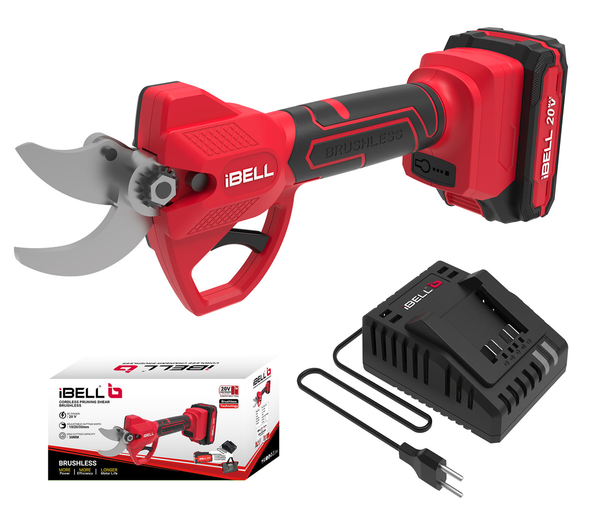 IBELL One Power Series BP 32-30 Cordless Pruning Shear Brushless with ...