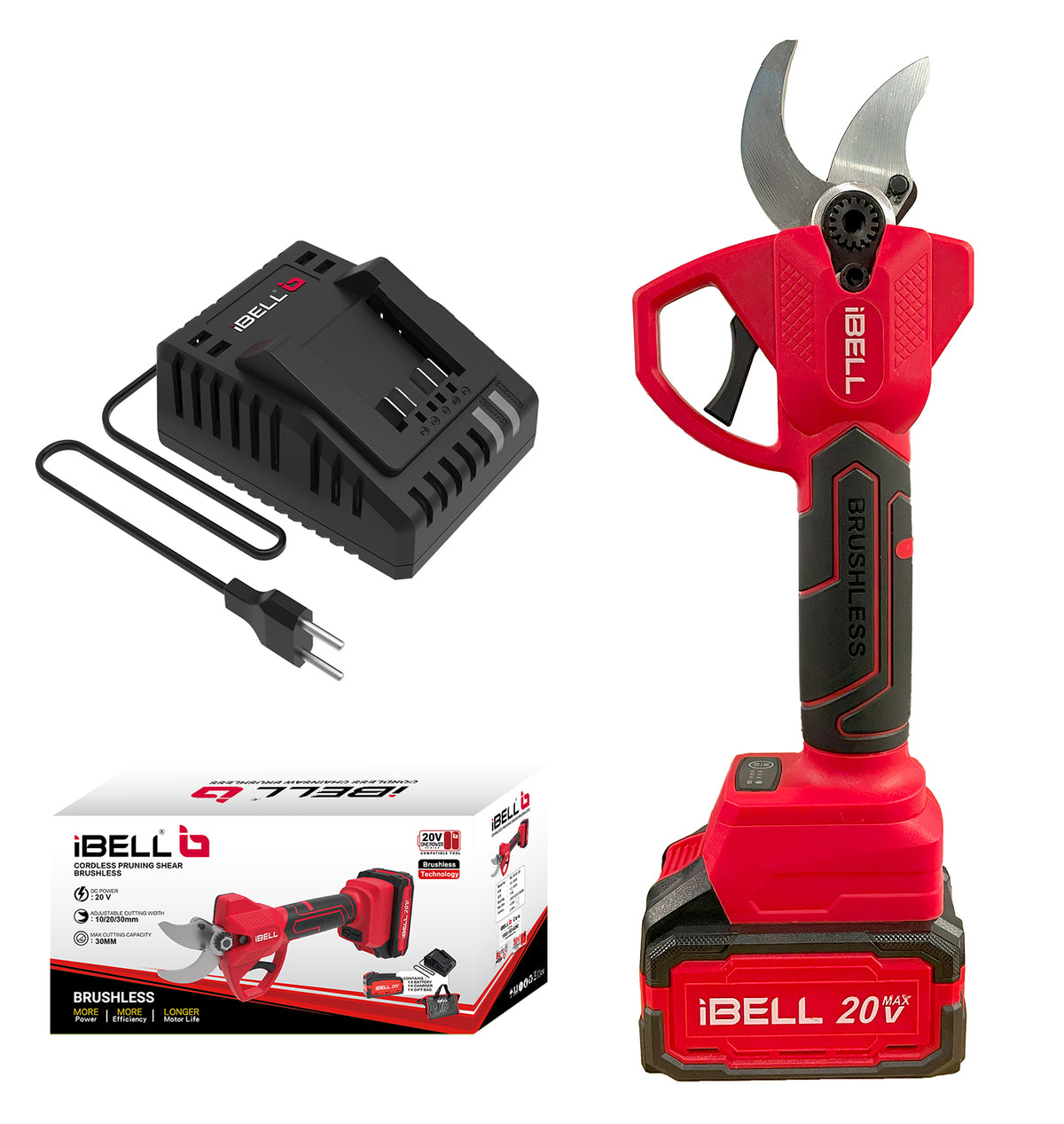 IBELL One Power Series BP 32-30 Cordless Pruning Shear Brushless with ...