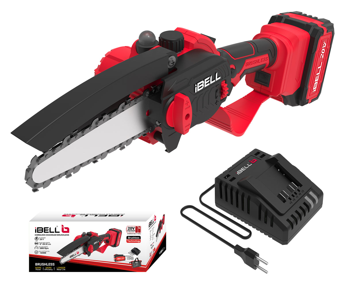 IBELL One Power Series BS 20 08 Cordless Chain Saw Brushless with 4AH ...
