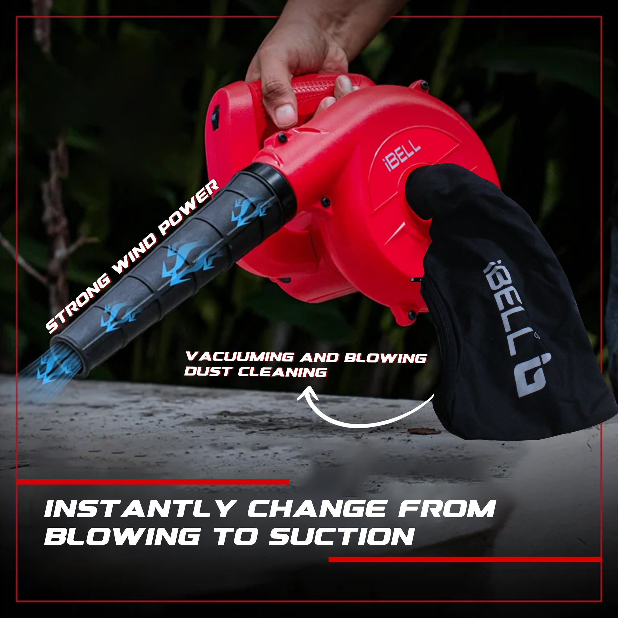 iBELL Air Blower EB 60-69 600W, RPM 14000, Blow Rate 3.3M/Min, with Va ...