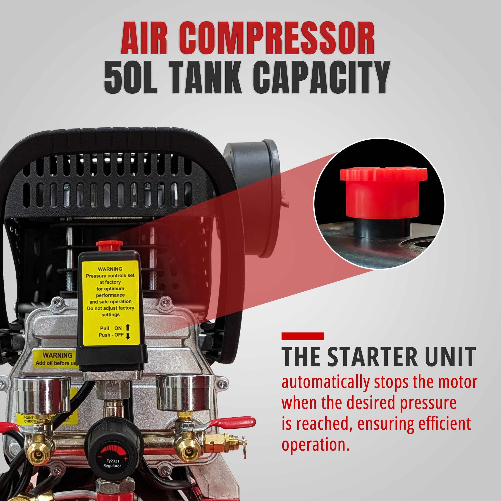 IBELL DDC50L 2.0HP Air compressor with 50L tank capacity and discharge ...