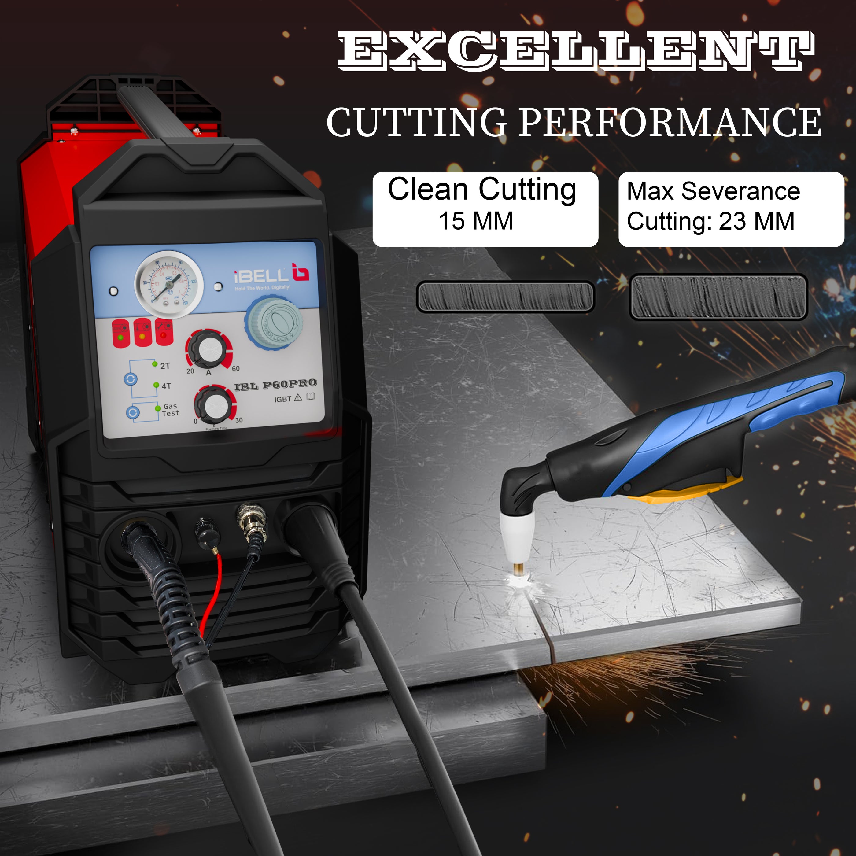 iBELL P60 PRO Plasma Cutter | 60A HF Pilot Arc Plasma Cutting Machine ...