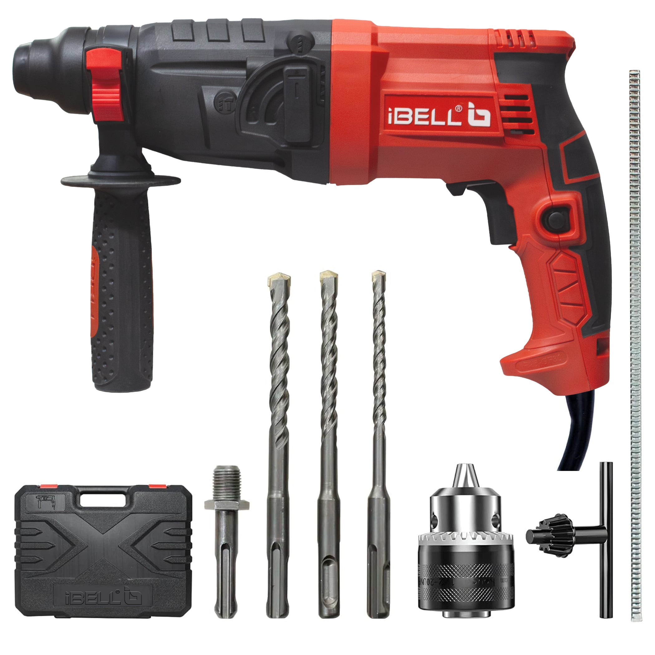 iBELL IBL RH20-39 Rotary Hammer Drill|500W,0-850 RPM,1.5J Impact Energ ...