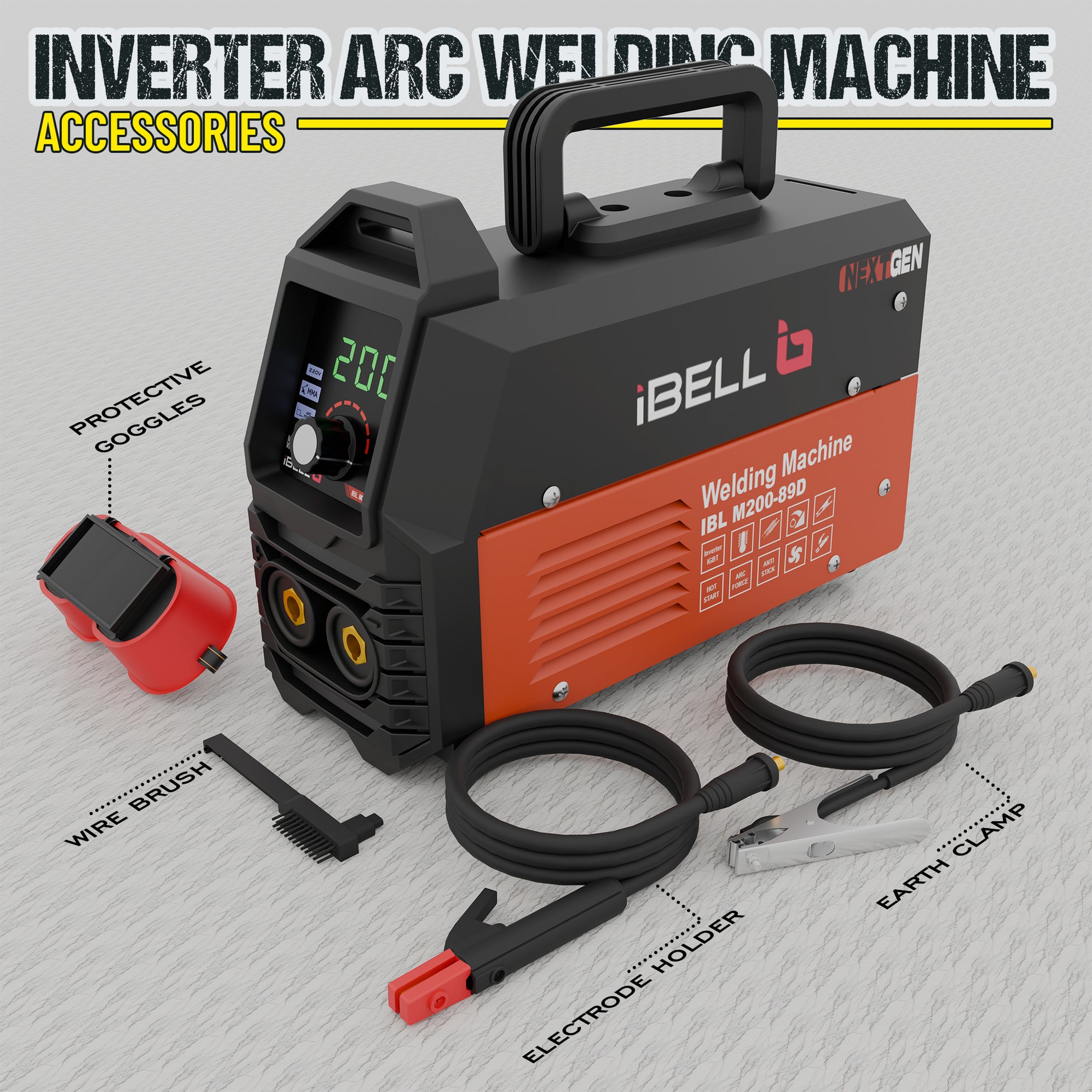 iBELL IBL M200-89D MMA Welding Machine | 200A | Advanced Digital Displ ...