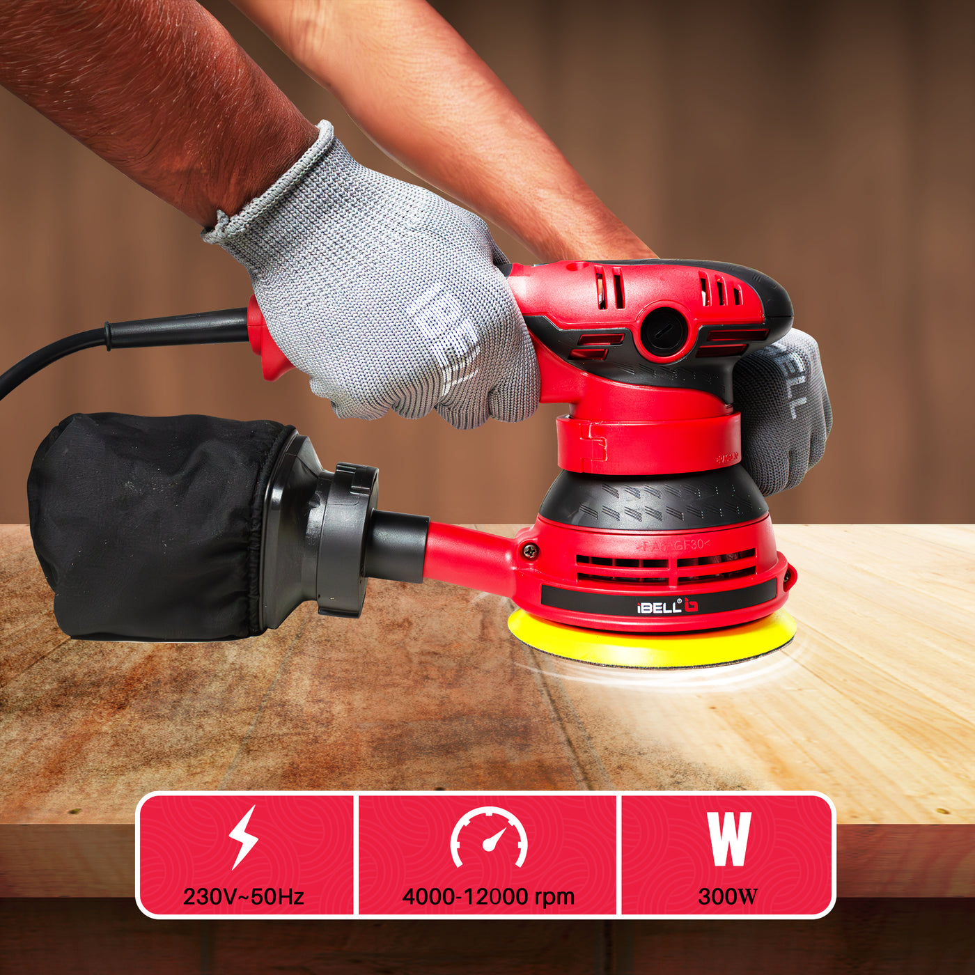 iBELL Orbital Sander OS23-46,Watt 300,125mm,12000RPM - 6 Months Warran ...