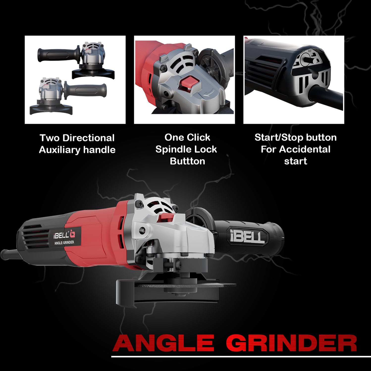 IBELL Angle Grinder AG10-68, 680W Heavy Duty, Copper Armature, Disc Di ...