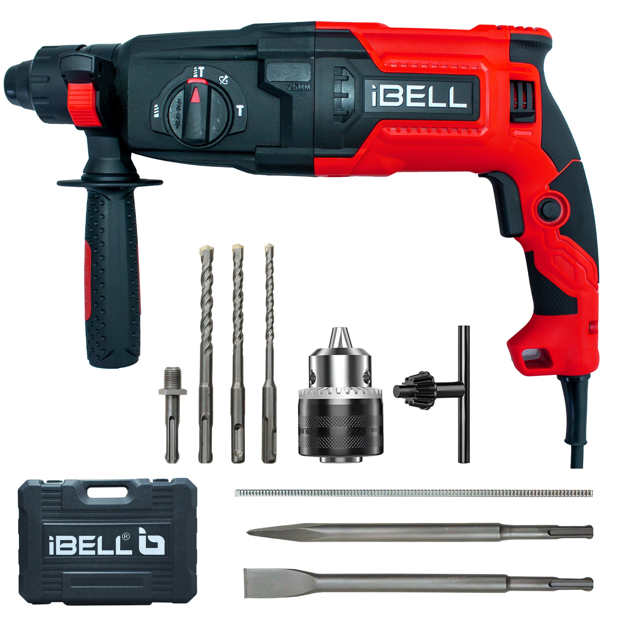 iBELL RH26-82 Rotary Hammer Drill | 850W | 3J Impact Energy | SDS Plus ...