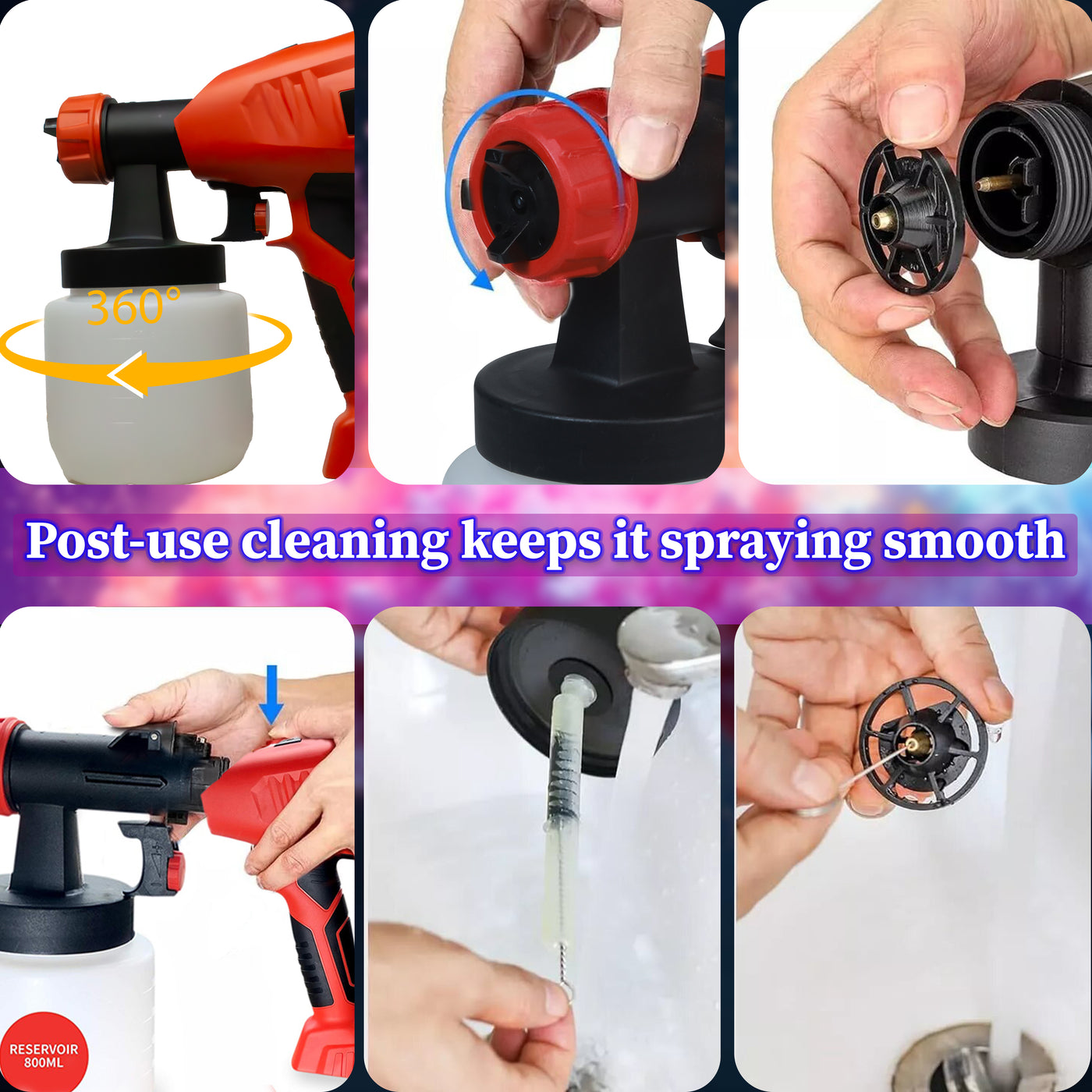 Ibell HVLP Paint Sprayer SG60-26, 400W, Copper Armature, Paint Reservo ...