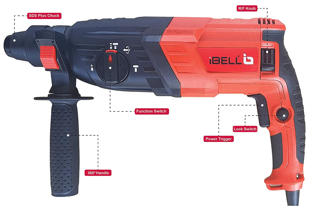 iBELL RH26-26, SDS-Plus, 26MM, 780W Heavy Duty Rotary Hammer Drill, Sa ...