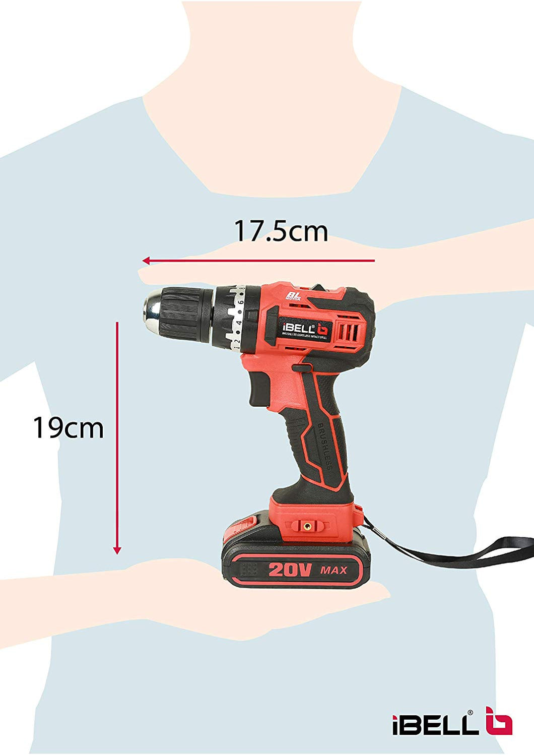 iBELL BM18-60 20V Brushless Impact Driver Drill (Cordless) with 2 Batt ...